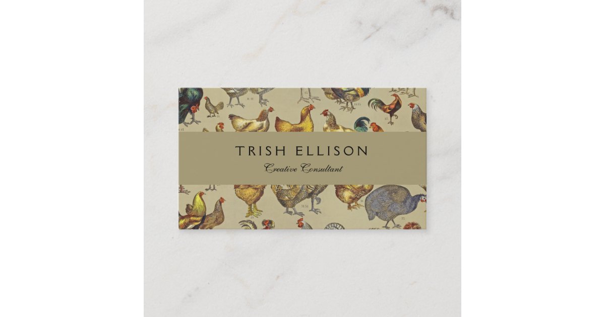 Rooster Chicken Farm Country Animal Business Card | Zazzle