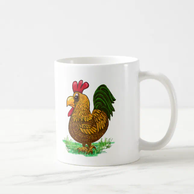 Rooster Chicken humor coffee tea cup mug | Zazzle