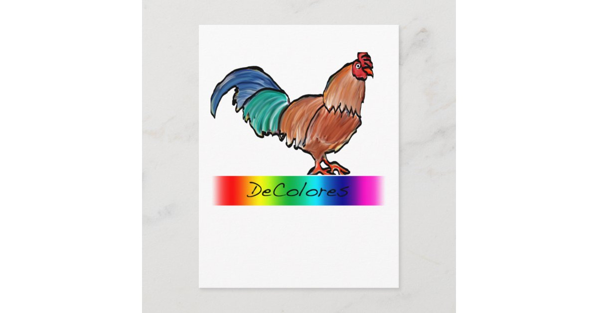Rooster Colors Postcard | Zazzle