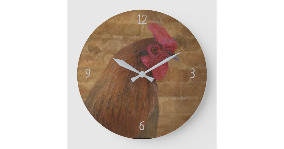 Rooster Country Farm Kitchen Large Clock | Zazzle