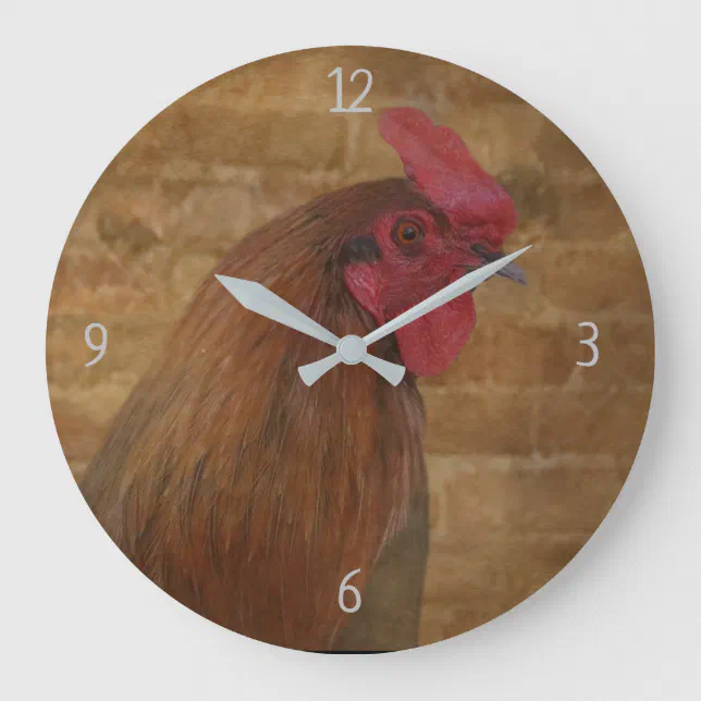 Rooster Country Farm Kitchen Large Clock | Zazzle