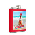 Rooster Dude Chillin' at Beach in Swim Trunks Hip Flask | Zazzle