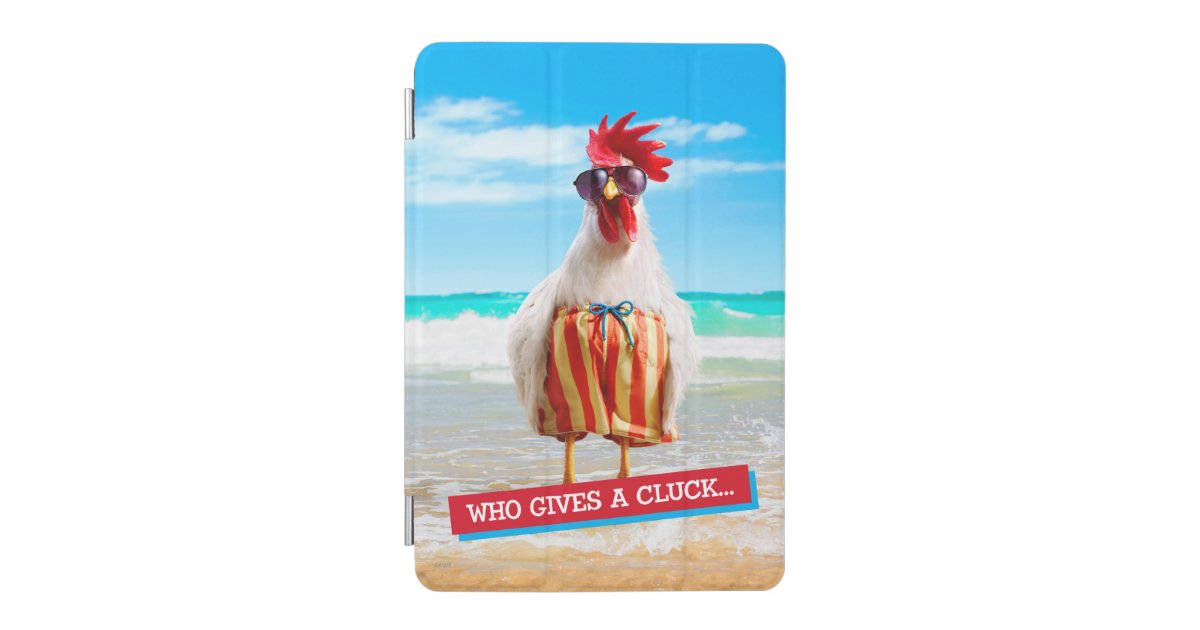 Rooster Dude Chillin' at Beach in Swim Trunks iPad Mini Cover | Zazzle