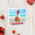Rooster Dude Chillin' at Beach in Swim Trunks Paper Napkins | Zazzle