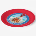 Rooster Dude Chillin' at Beach in Swim Trunks Paper Plates | Zazzle
