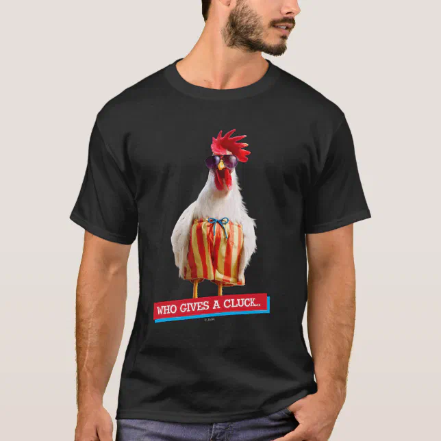 Rooster Dude Chillin' at Beach in Swim Trunks T-Shirt | Zazzle