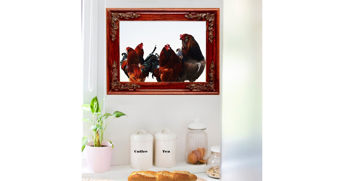 Rooster Gang Chicken Rooster Art Poster | Zazzle