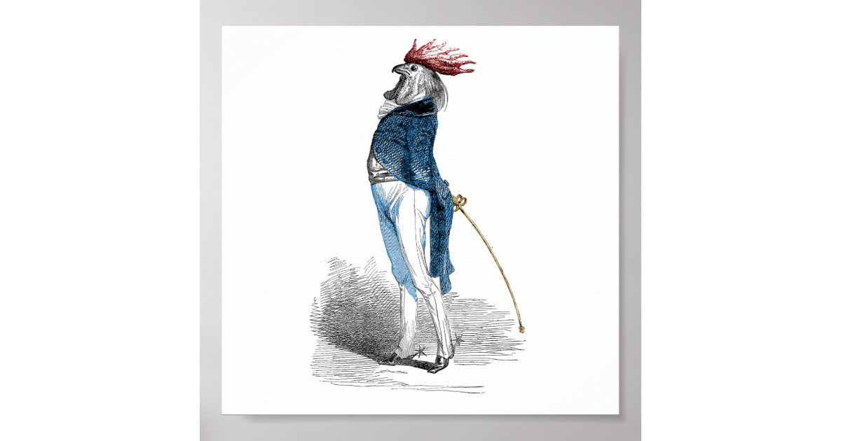 Rooster Gentleman Poster | Zazzle