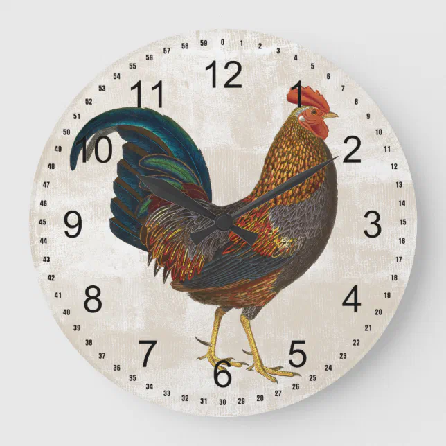Rooster Large Clock | Zazzle