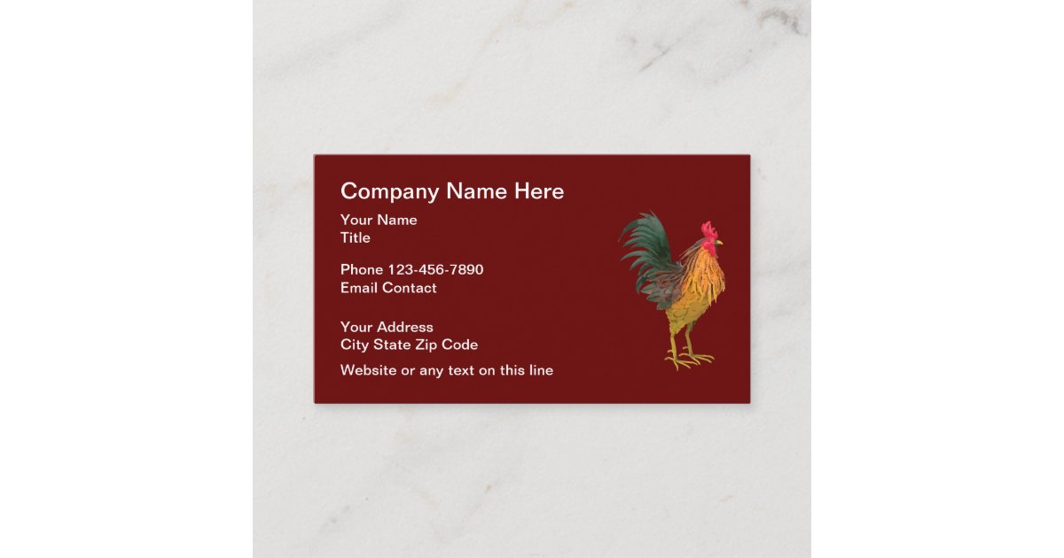 Rooster Logo Theme Business Card | Zazzle