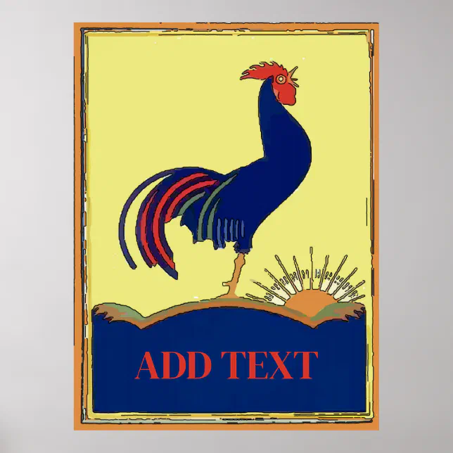 Rooster Morning Sun Poster | Zazzle