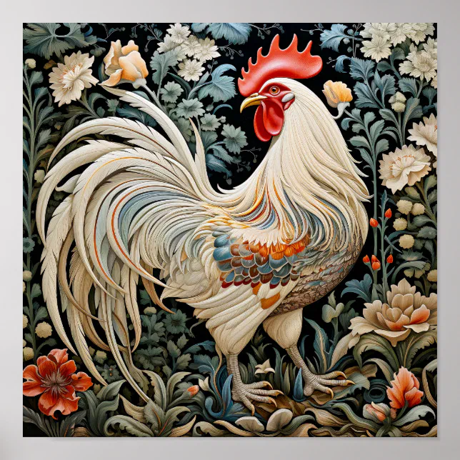 Rooster Painting Poster | Zazzle
