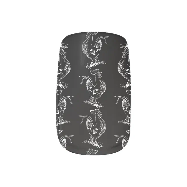 Rooster Print Pattern Farm Chickens Roosters Art Minx Nail Art | Zazzle