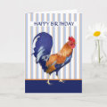 Rooster Stripes Birthday Card | Zazzle