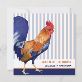 Rooster Stripes Party Invitation | Zazzle