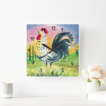 Rooster wall clock | Zazzle