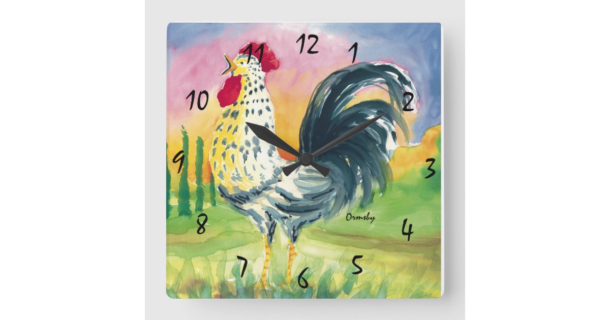 Rooster wall clock | Zazzle