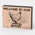 ROOSTER 'WELCOME TO OUR ROOST' RUSTIC WALL SIGN | Zazzle
