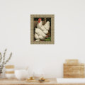 Roosters & Hen outside Hen House with White Border Poster | Zazzle