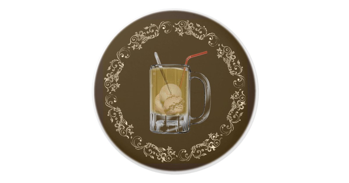 Root beer float ceramic knob | Zazzle