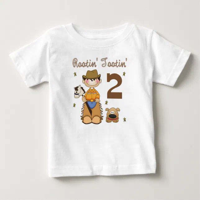Rootin' Tootin' 2 Year Old Cowboy T-shirt | Zazzle