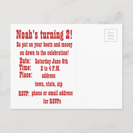 Rootin' Tootin' Cowboy Birthday Party Invitation | Zazzle