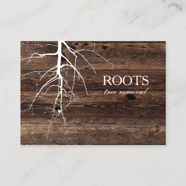 Roots tree wood board background Business Card | Zazzle
