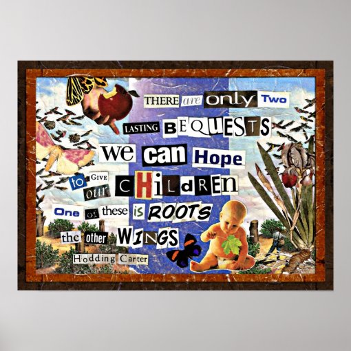 Roots & Wings collage Poster | Zazzle