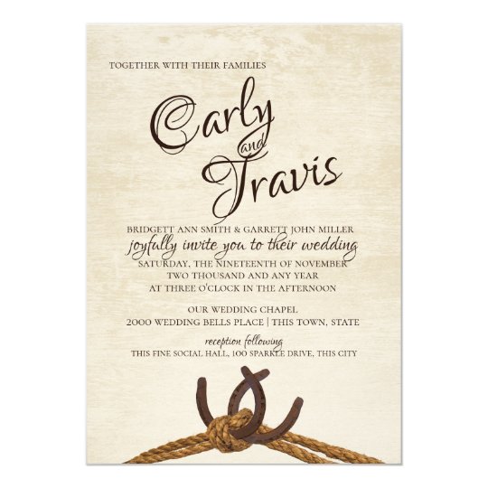Rope and Horse Shoes Wedding Invitation | Zazzle.com