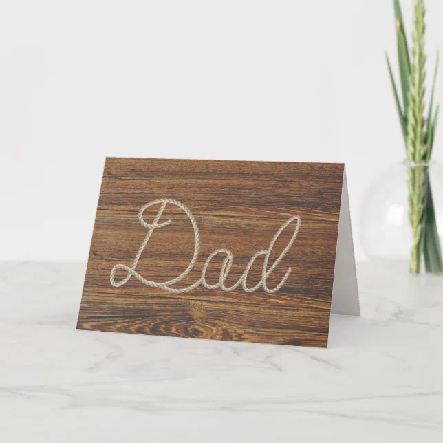 Rope Dad design on oak hardwood Card | Zazzle