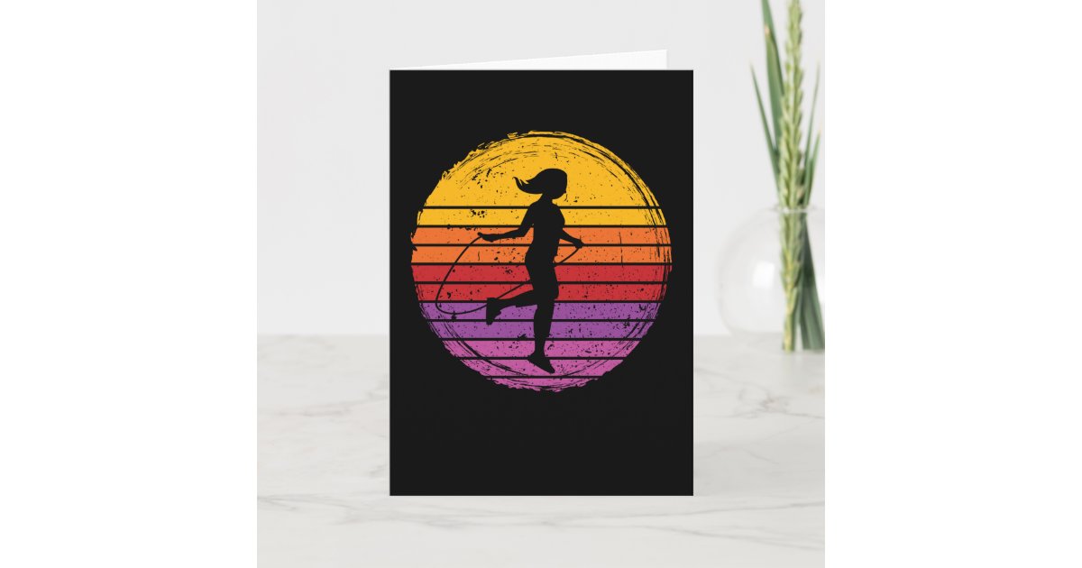 Rope Jump Hopping Sport Sping Sunset Vintage Card | Zazzle
