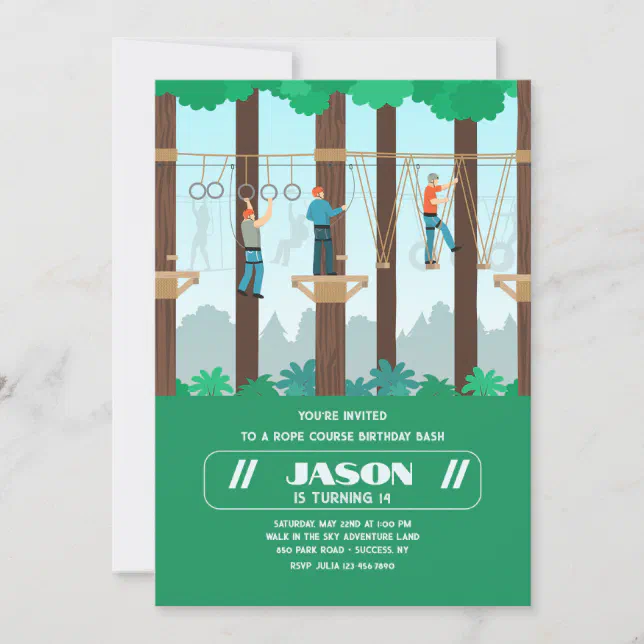 Rope Walk Birthday Invitation | Zazzle
