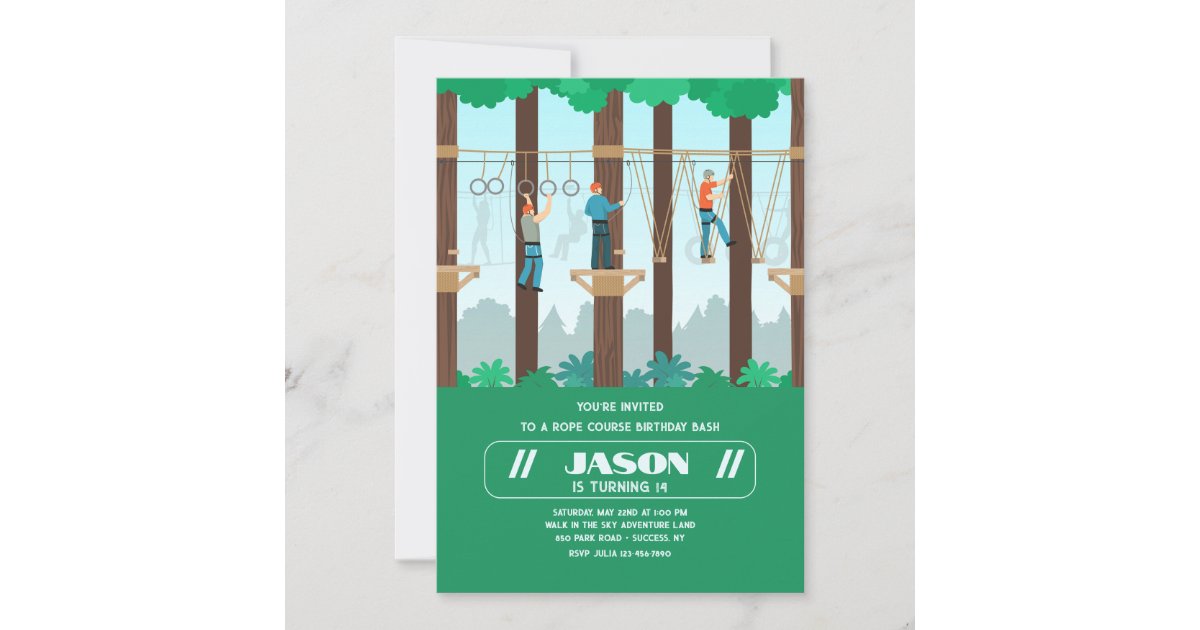 Rope Walk Birthday Invitation | Zazzle