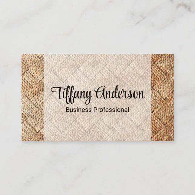 Rope Weave Background Business Card | Zazzle