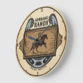 Roping Cowboy ADD NAME Western Family Horse Ranch Large Clock | Zazzle