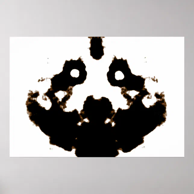 Rorschach Test of an Ink Blot Card on White Poster | Zazzle