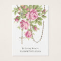 Rosary Funeral Memorial Prayer Pink Roses | Zazzle