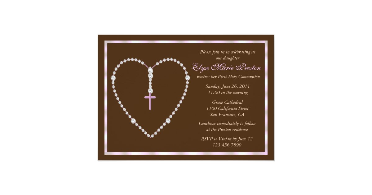 Rosary Heart Invitation | Zazzle.com