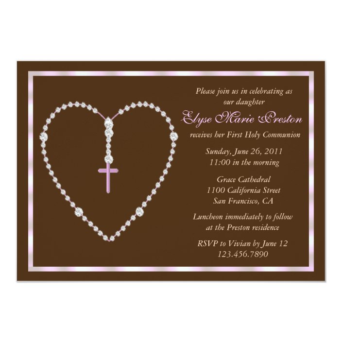 Rosary Heart Invitation | Zazzle.com