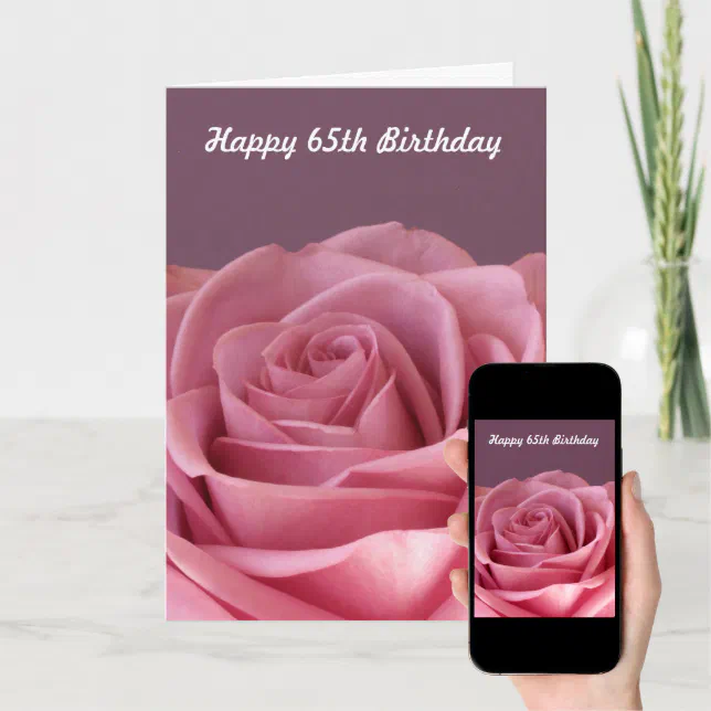 Rose 65th Birthday Card | Zazzle