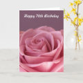 Rose 70th Birthday Card | Zazzle