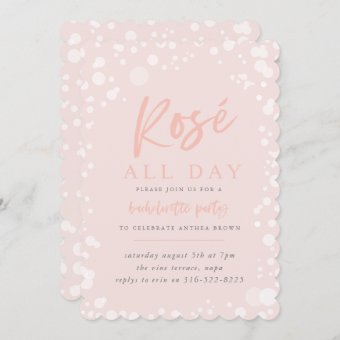 Rosé all day bachelorette party invitation | Zazzle
