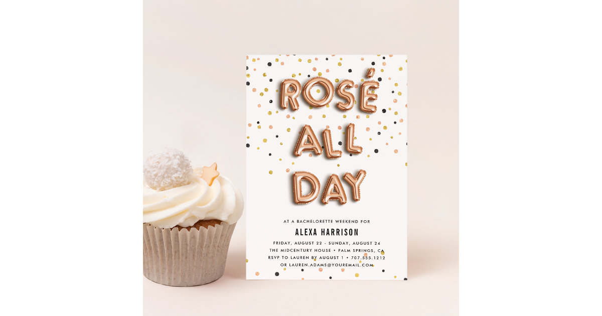 Rosé All Day Bachelorette Weekend Invitation | Zazzle