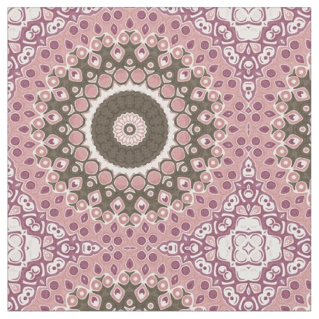 earthy mandala pattern fabric | Zazzle