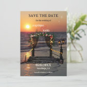 Rose Arbor Beach Sunset QR Code Save the Date Card | Zazzle
