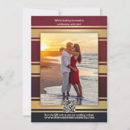 Rose Arbor Beach Sunset QR Code Save the Date Card | Zazzle