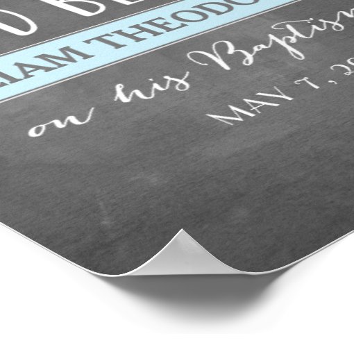 Rose Banner | God Bless | Blue Chalk Baptism Sign | Zazzle