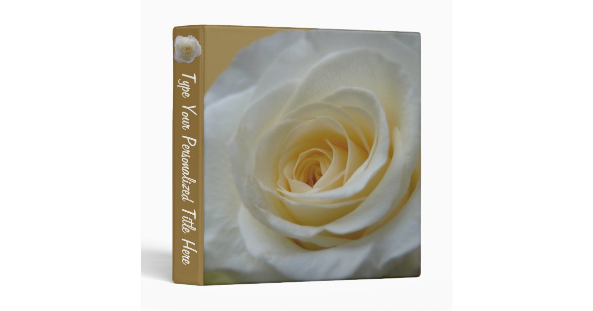 Rose Binder Custom White Rose Photo Album Binder | Zazzle