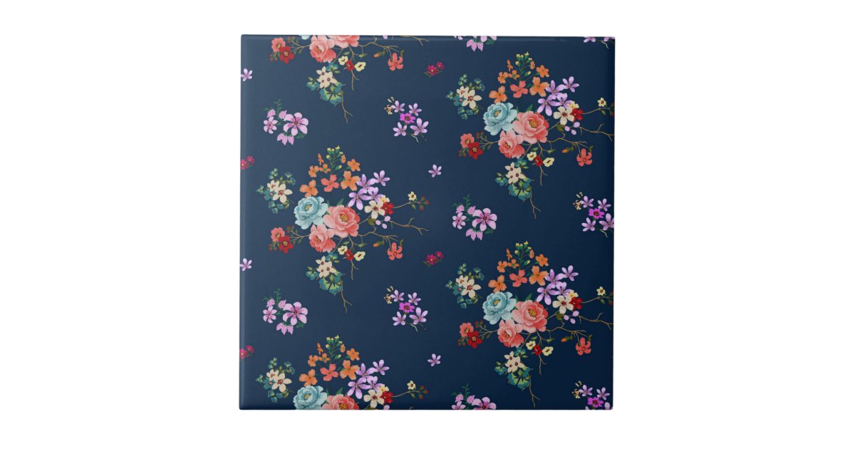 Rose Bouquet Floral Pattern Ceramic Tile | Zazzle