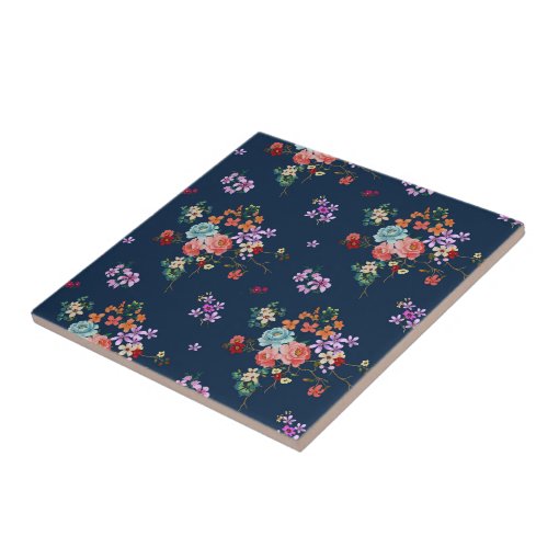 Rose Bouquet Floral Pattern Ceramic Tile | Zazzle